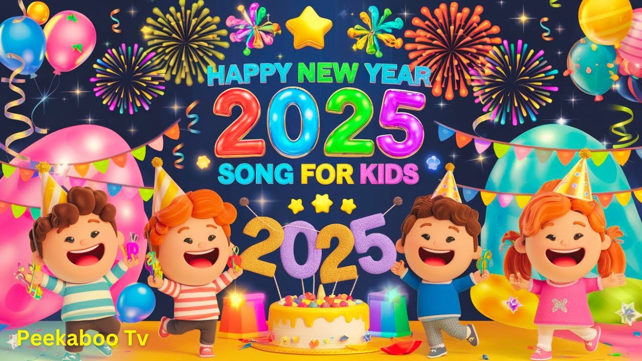 Happy New Year 2025 Song for Kids | Fun Rhyming Children's Song 🎉 # ...