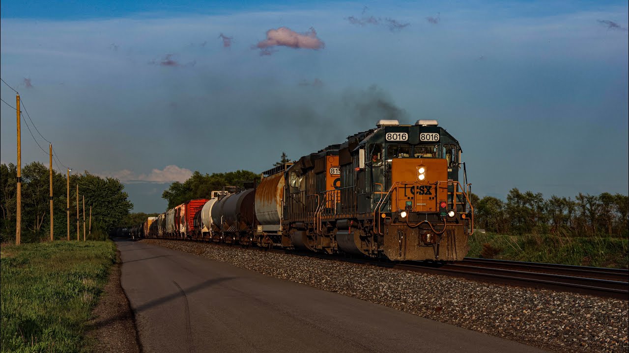 (SD40-2 Duo!) CSX 8016 Leads CSX M569-07 05/04/24 - YouTube