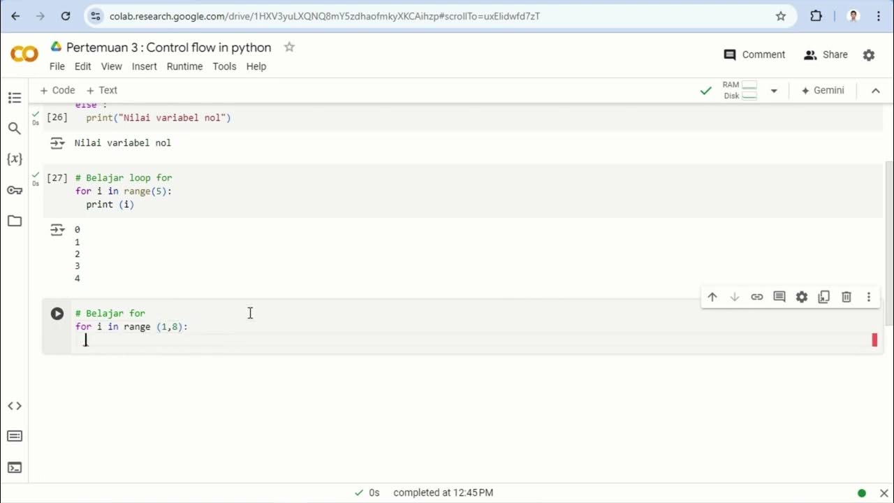 Pemrograman Python : Control flow (if, for, while, break, dan continue ...