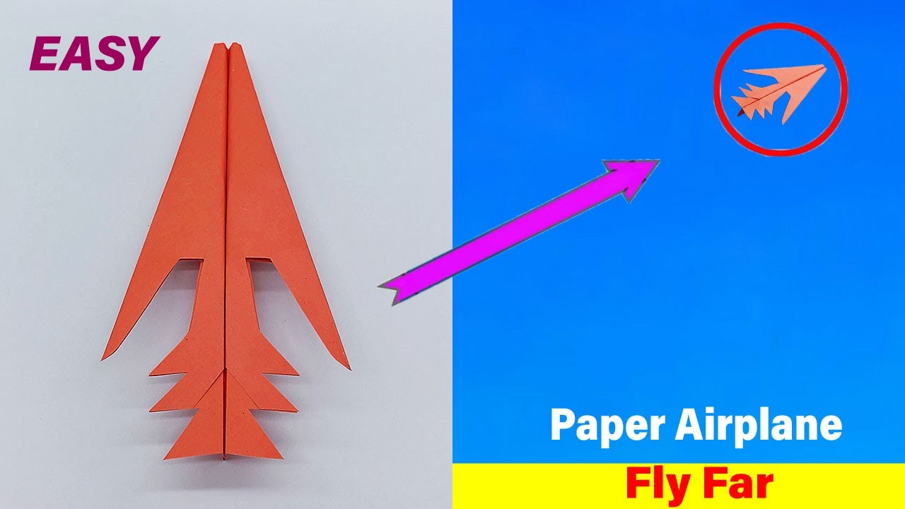 How To Make Paper Airplane that Fly Far | Papercraft Airplane Tutorial ...