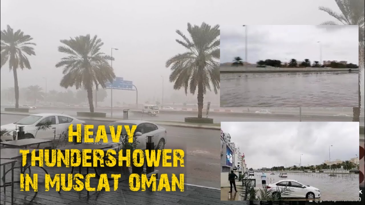 heavy rain here in muscat oman ll cause traffic and flood ll stay safe ...