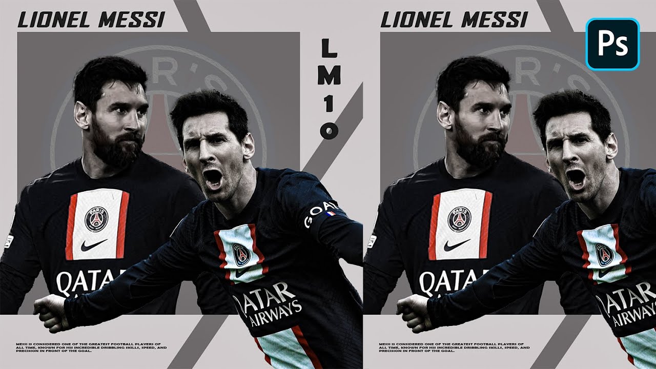 Lionel Messi Poster Design Full Tutorial in Photoshop | Step by Step ...