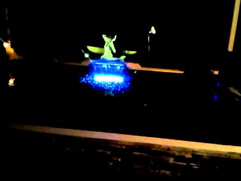 led waterfall lights on koi pond - YouTube