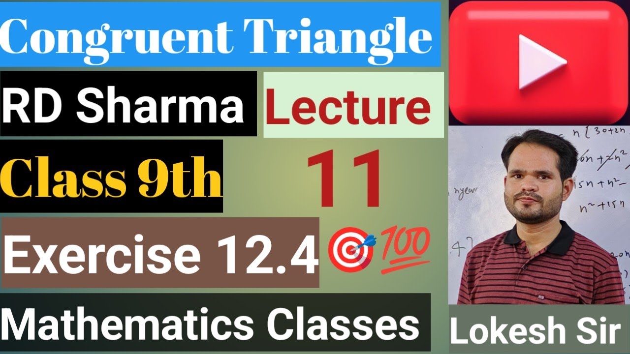RD Sharma 9th # exercise 12.4 # Congruent Triangle # question no 1 & 2 ...