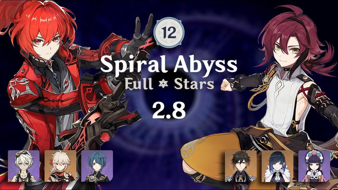 2.8 Spiral Abyss C4 Diluc and C6 Heizou (Full Star Clear) - YouTube