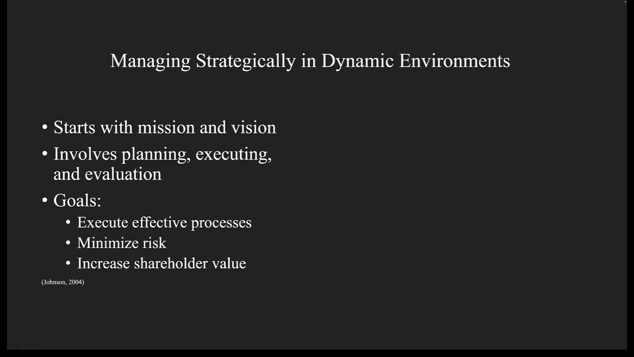 Strategic Management in Dynamic Environments - YouTube