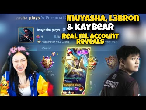 Inuyasha, L3bron and kaybear. Real | Ml account reveals.. 💯💯 - YouTube