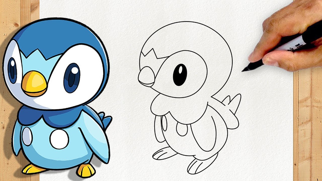 Como Desenhar o Pokémon Piplup - YouTube