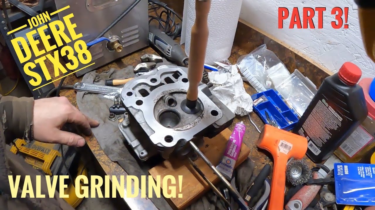 John Deere STX 38 Project: Part 3! Grinding The Valves! - YouTube