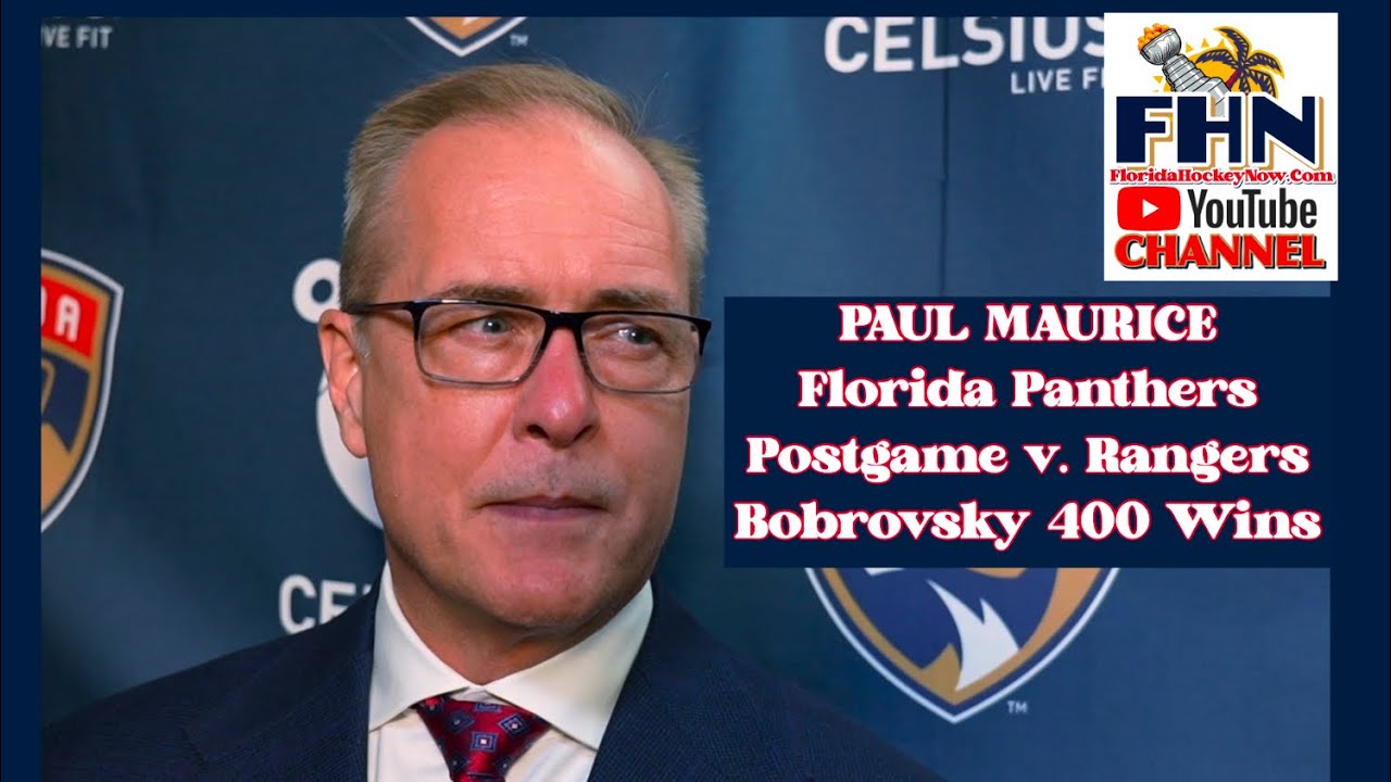 Paul Maurice: Sergei Bobrovsky Gets NHL Win No. 400, Florida Panthers ...