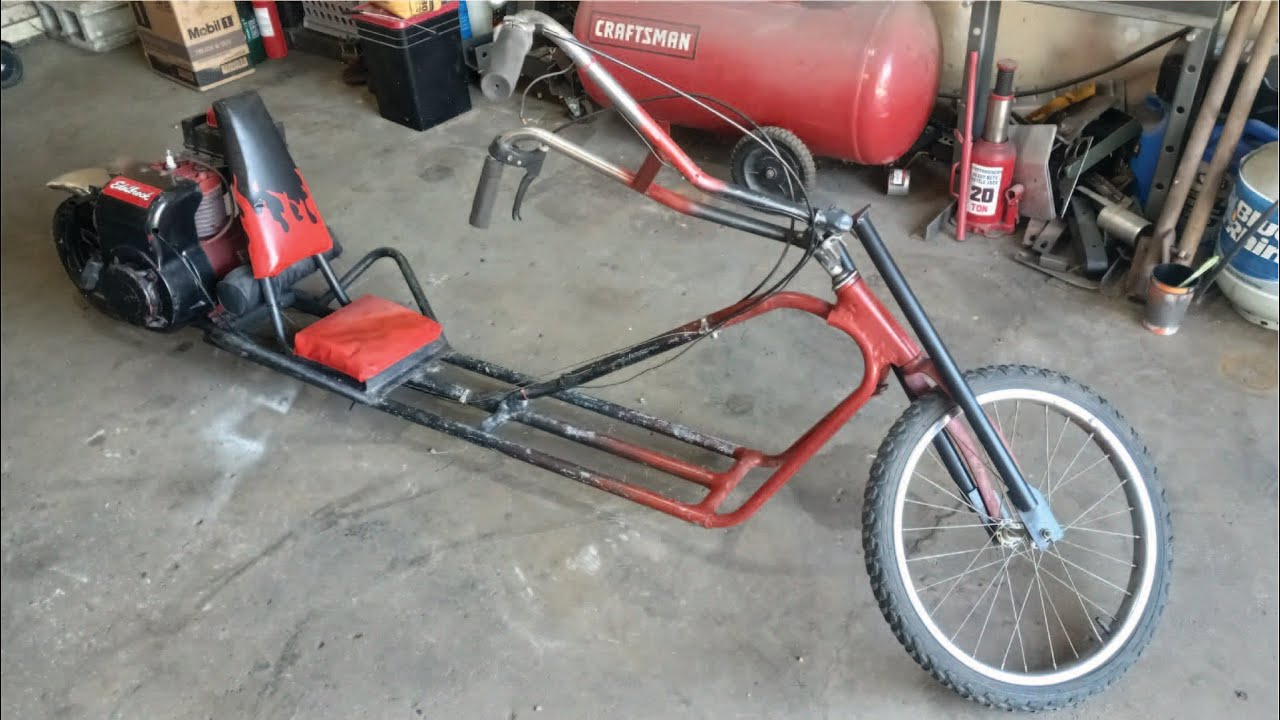 Stretched Mini-bike chopper - Build Review - YouTube