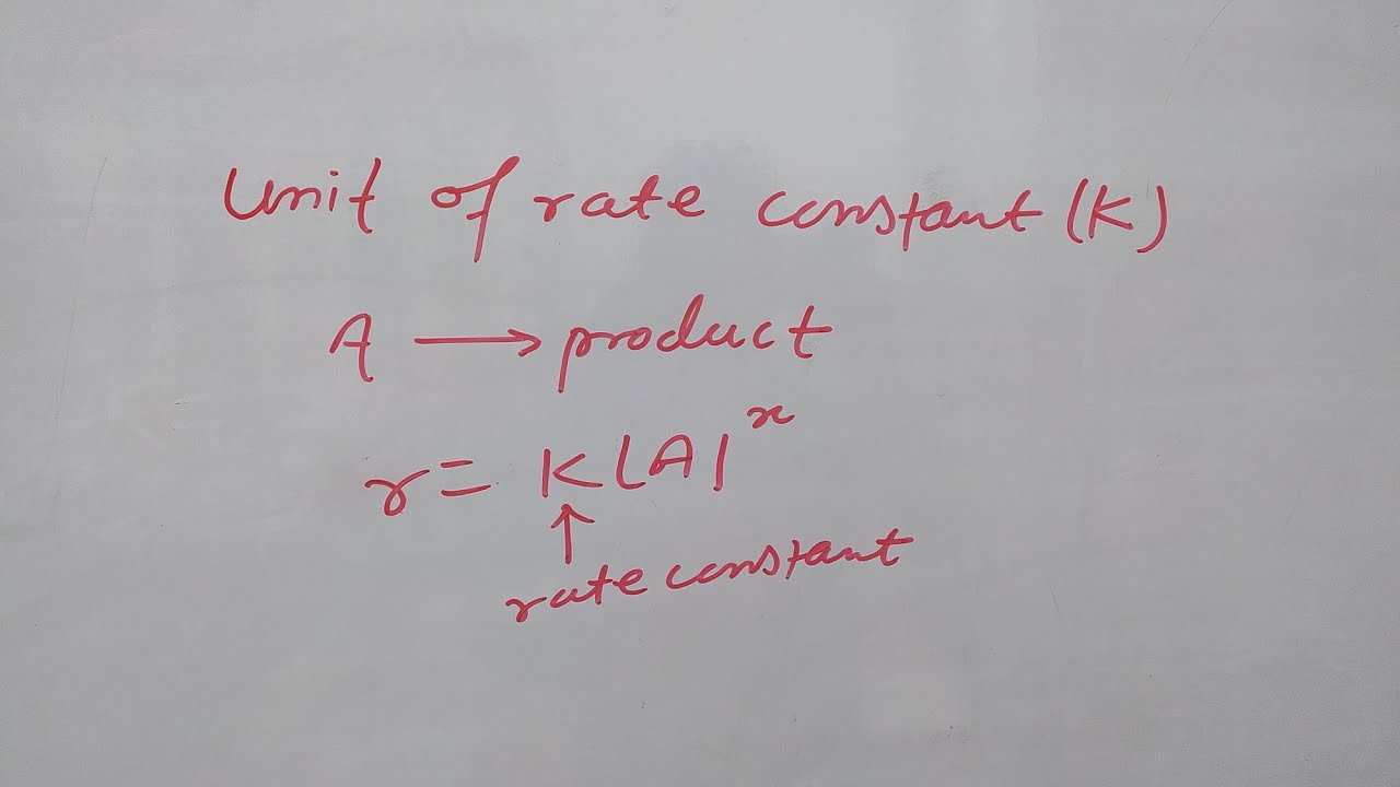 Unit of rate constant. - YouTube