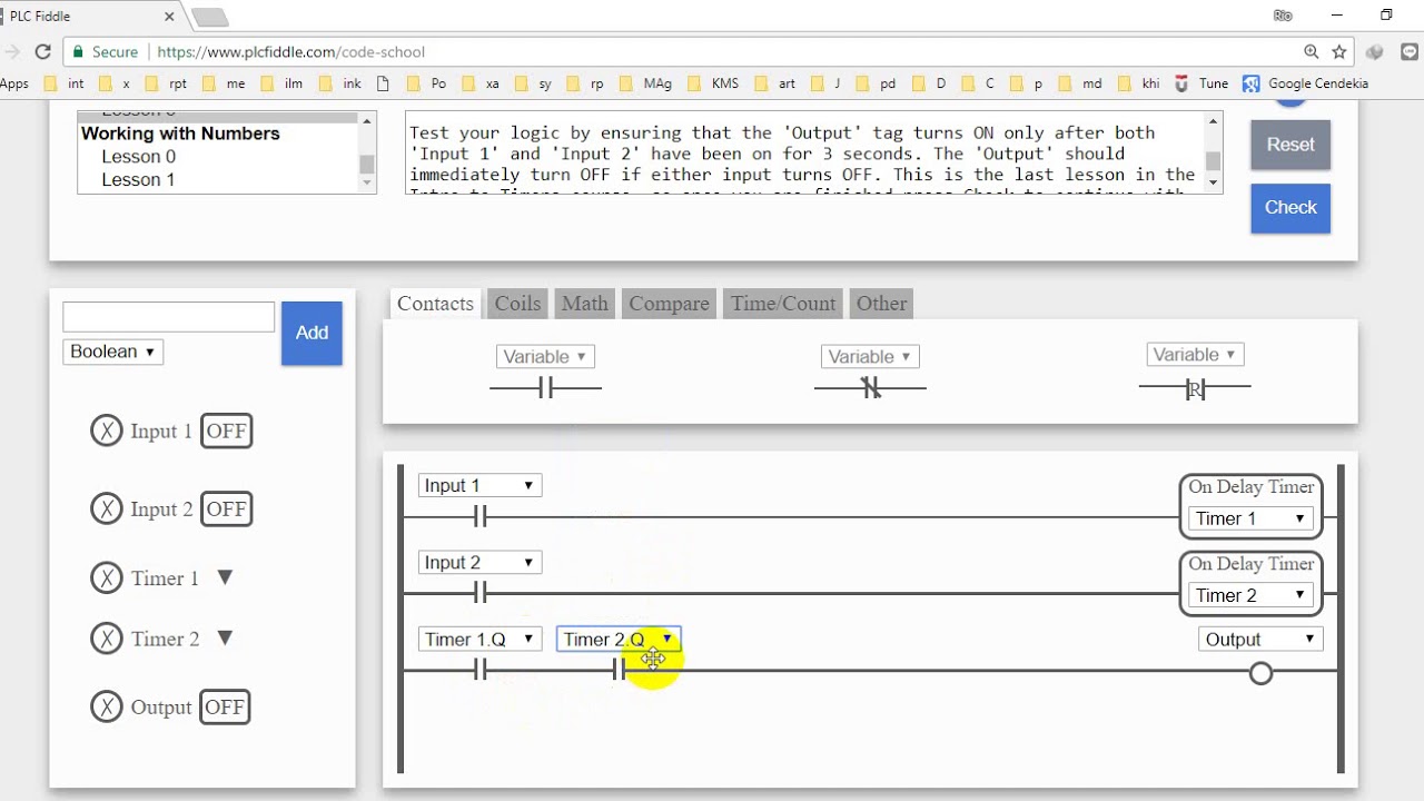 PLC fiddle Timer 06 Timer dengan AND logic - YouTube