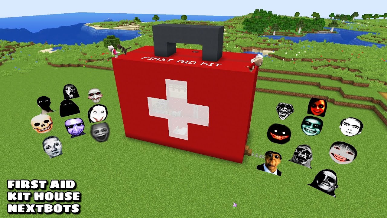 SURVIVAL FIRST AID KIT HOUSE WITH 100 NEXTBOTS in Minecraft - Gameplay ...