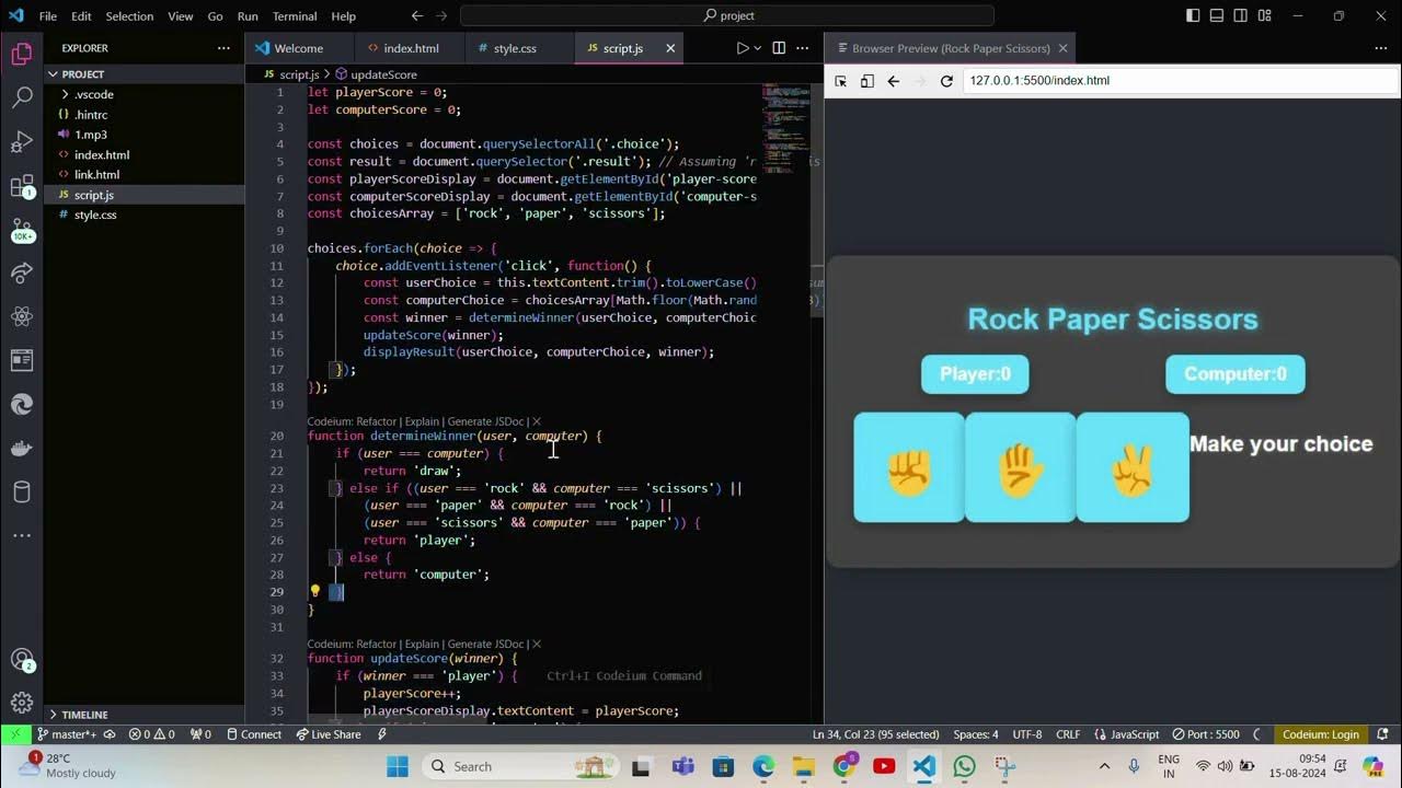 Build a Rock-Paper-Scissors Game with HTML, CSS, and JavaScript | Step-by-Step Tutorial - YouTube