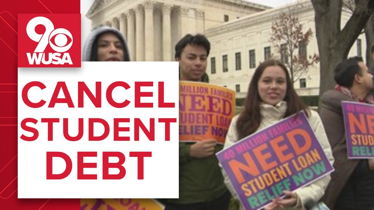 Protesters urge Supreme Court to uphold student debt relief - YouTube