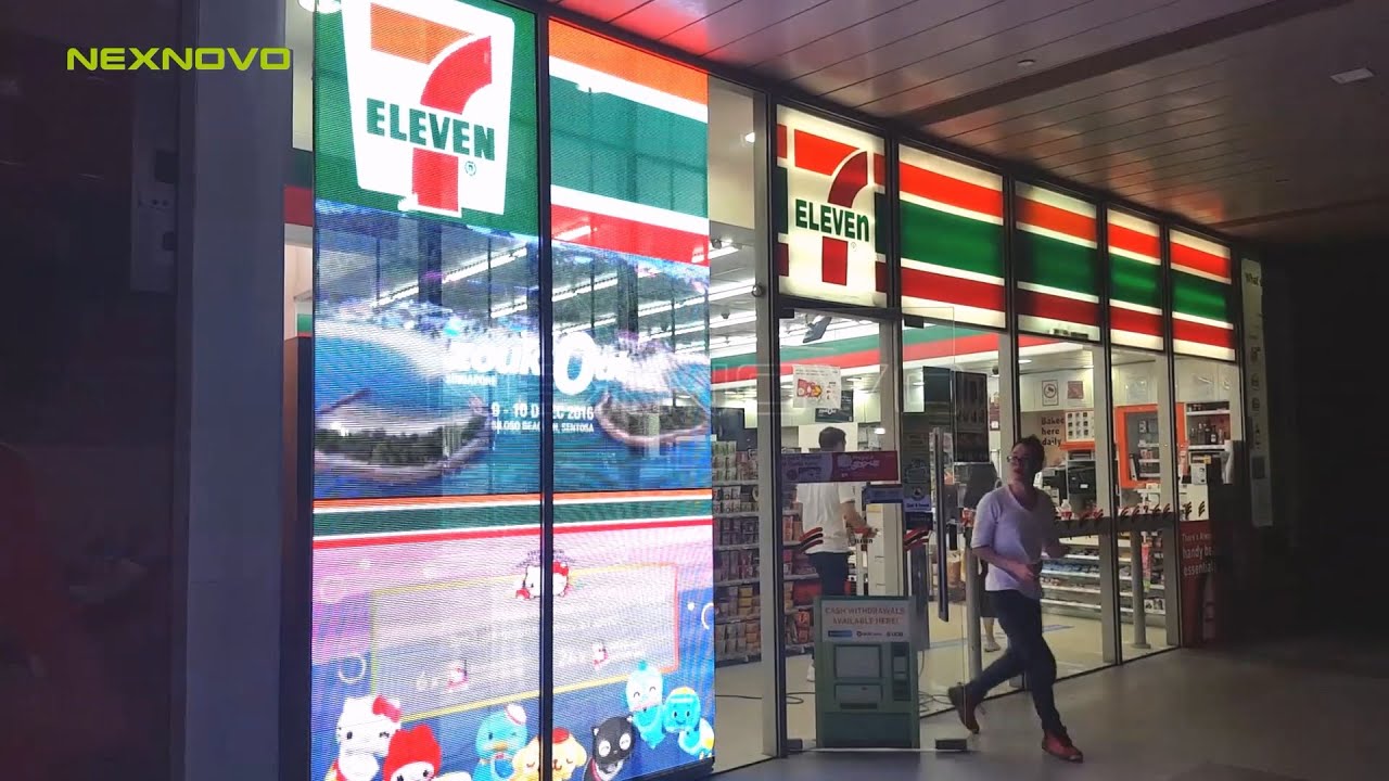 Transparent LED Display | Storefront Display for 711 - YouTube
