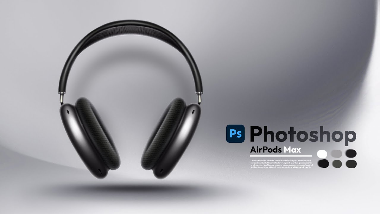 How to Draw AirPods Max : 🎨 Photoshop Time Lapse - YouTube