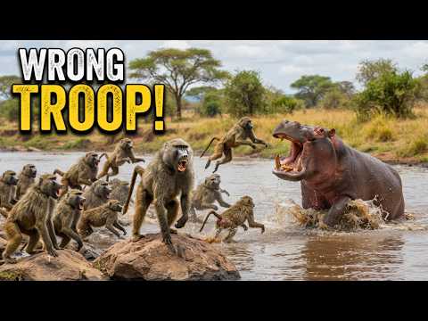 The Hippo Made One Fatal Mistake—The Baboons Struck Back