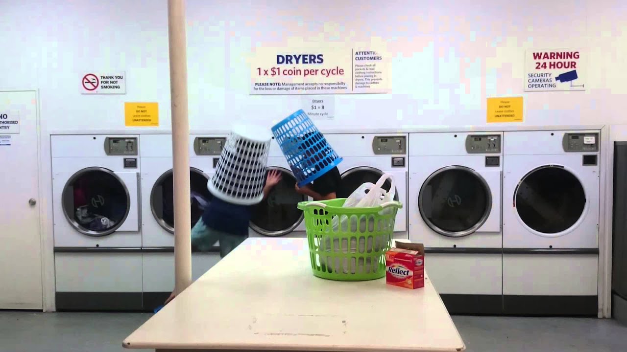 Laundry Basket Fight - YouTube