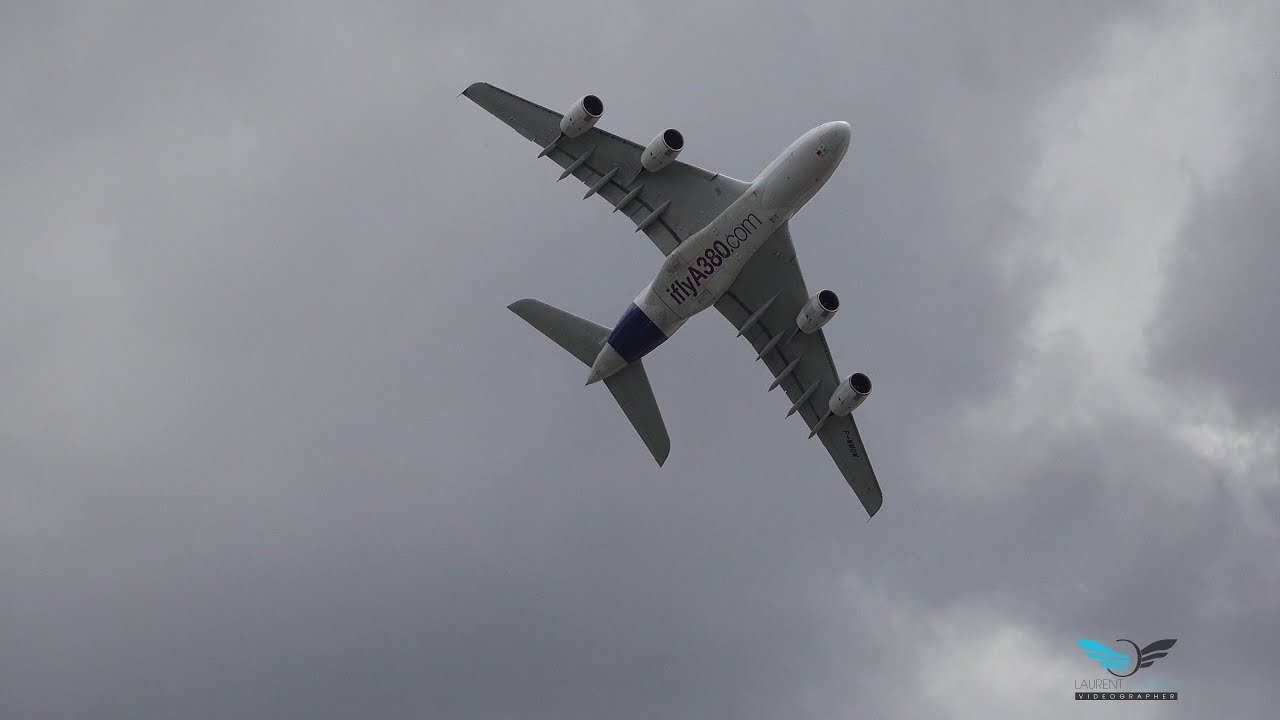 @airbus A380 flypast to celebrate 50th anniversary - YouTube