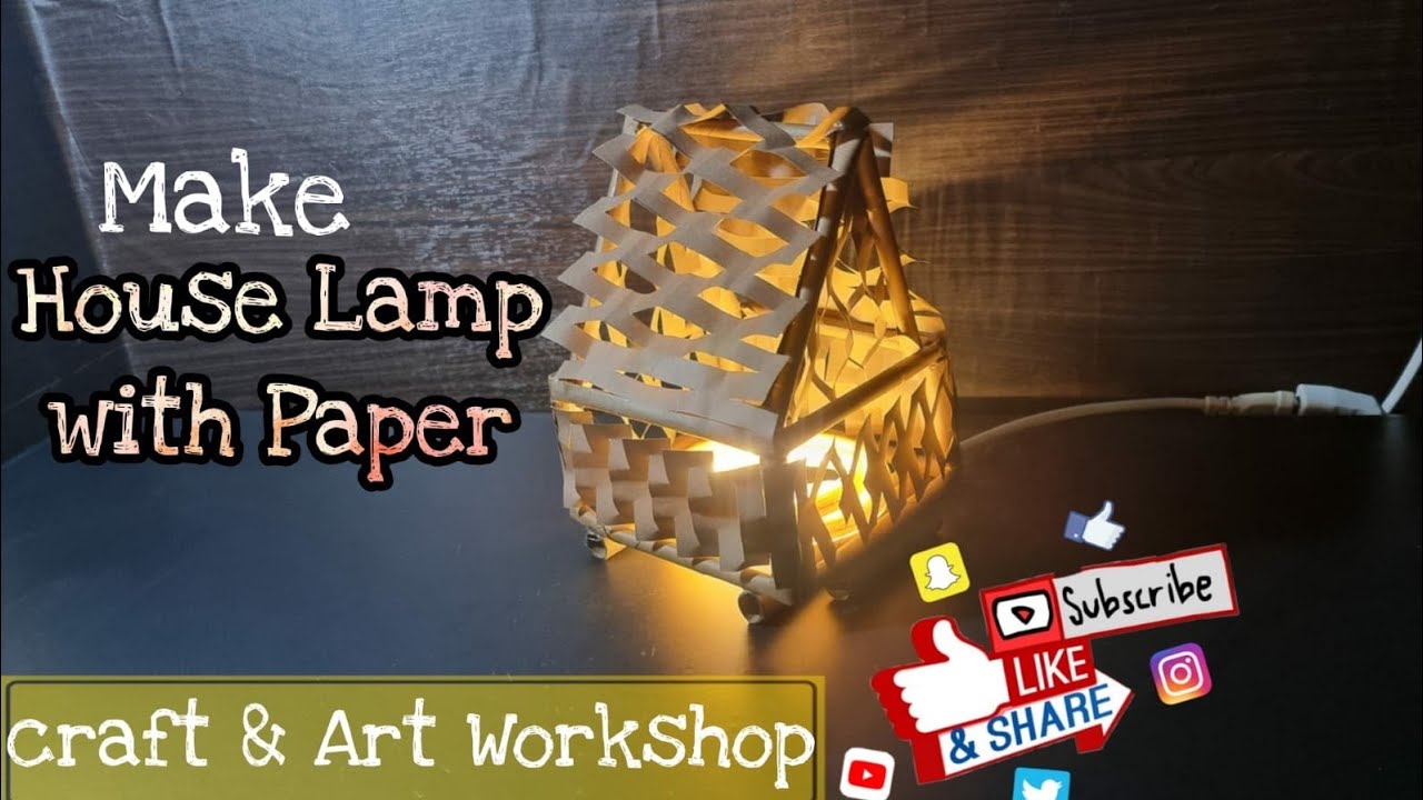 DIY- House Shape Lamp - Easy way to Home paper lamp with paper for home ...