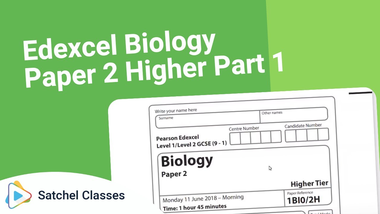 Edexcel Biology Paper 2 Higher Part 1 | Biology | Satchel Classes - YouTube