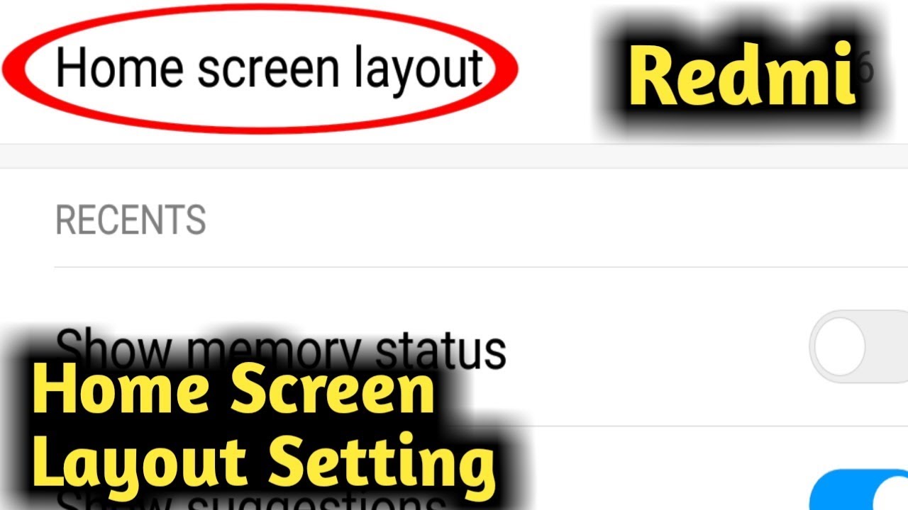 Redmi Home Screen Layout Setting - YouTube
