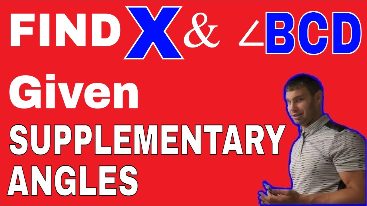 Find x and Angle BDC given Supplementary Angles - YouTube