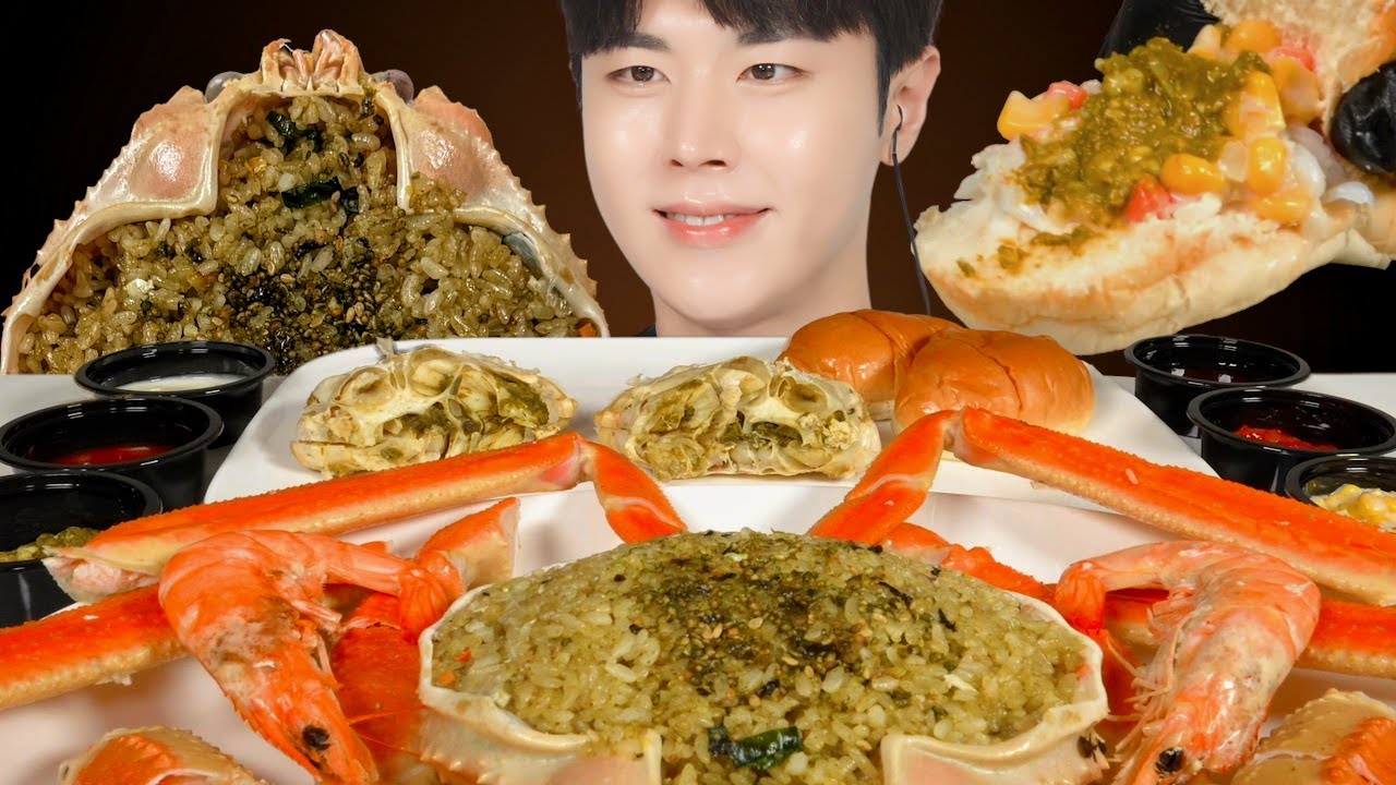 MUKBANG🧲 Huge Snow Crab 🦀 Snow crab intestine fried rice & Crab meat ...