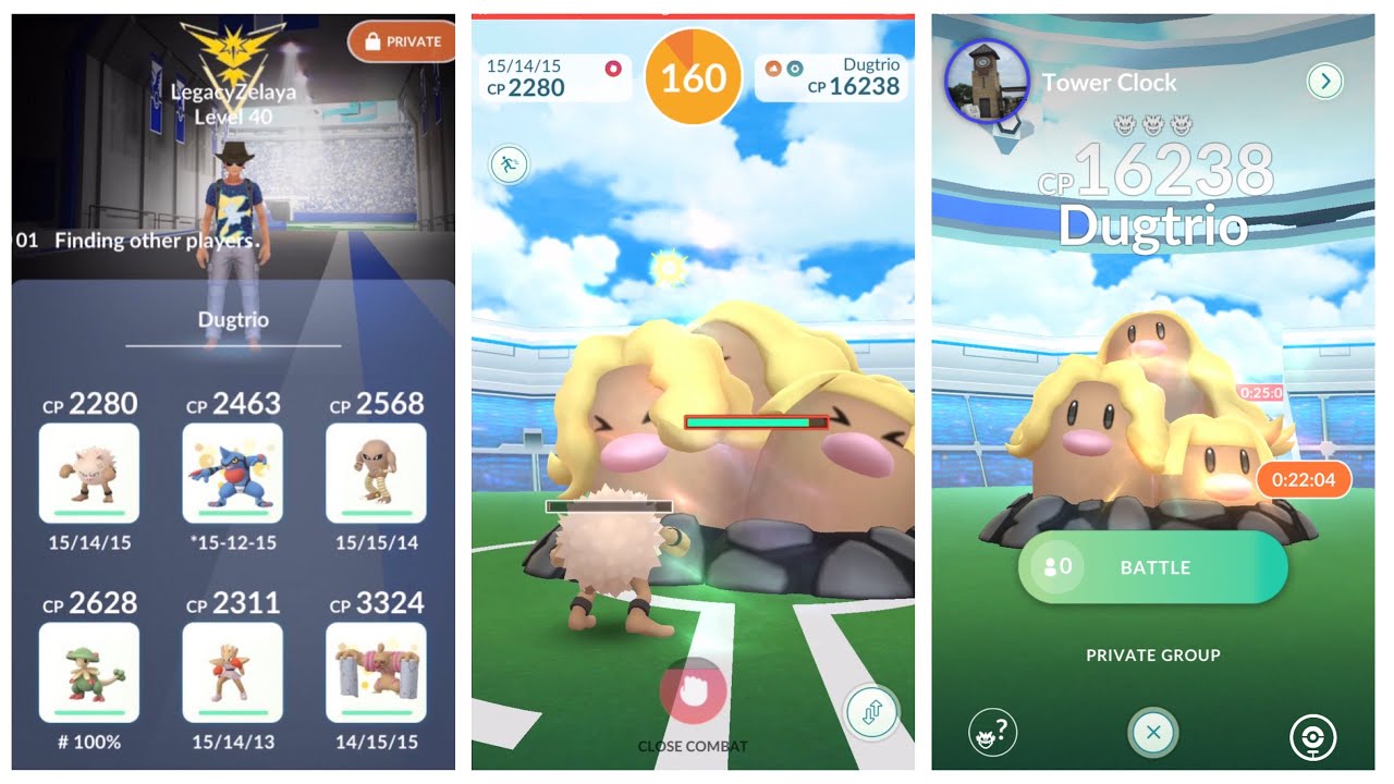 Alolan dugtrio solo with 6 different fighting type Pokémon - YouTube