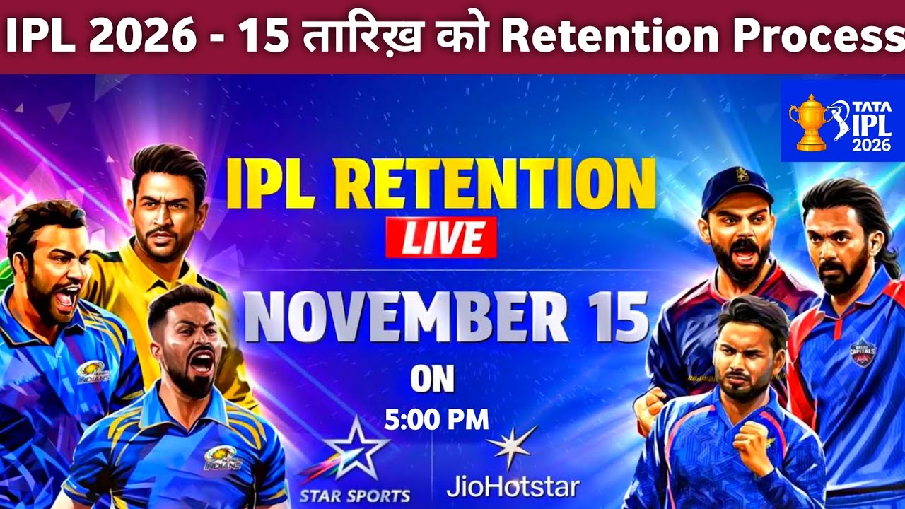 IPL 2026 Retention Process Date & Timings || IPL 2026 kab Retention kab ...