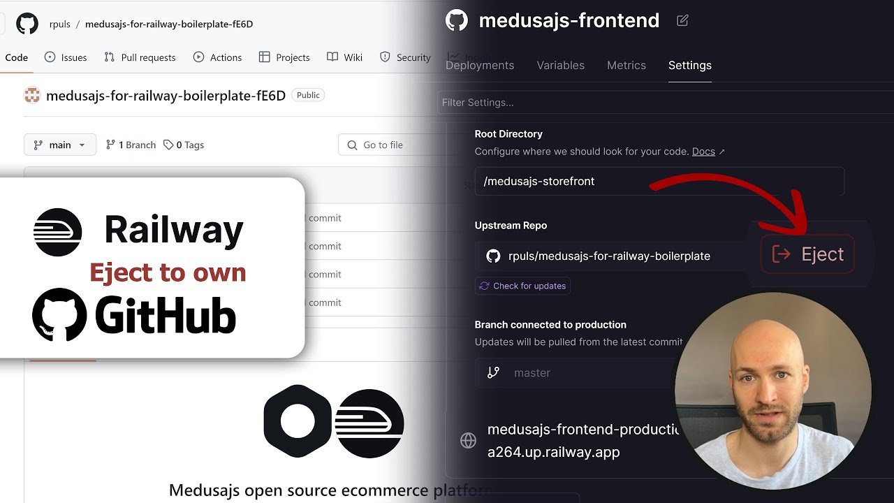 How to eject Railway services to own GitHub and Deploy changes (including monorepo support ...