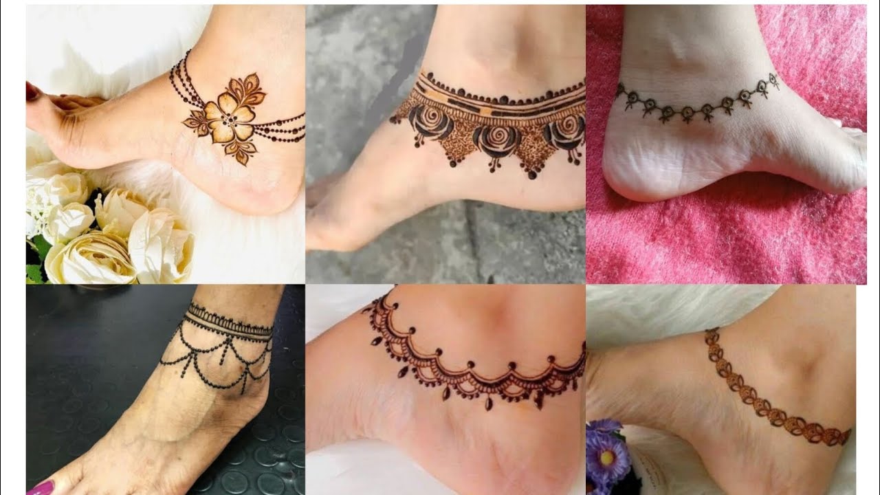 Stylish Easy Anklet Mehndi Design For Girls || Leg Mehndi Designs ...