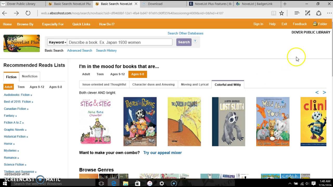 LIS488 NoveList Tutorial - YouTube