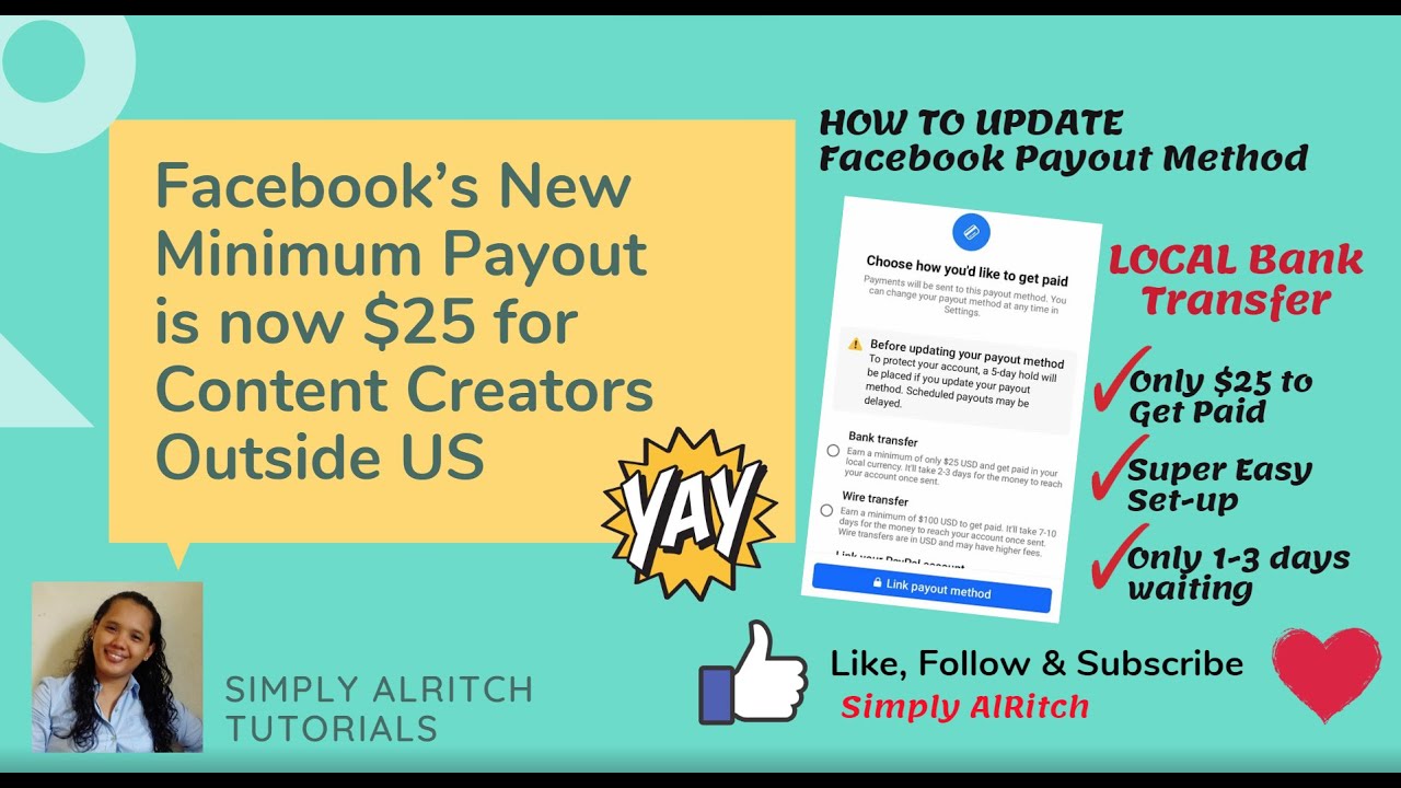 Update your Facebook Payout Method and Get Paid Early(Min Payout is $25 ...
