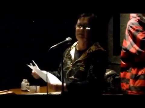 8 Ruth Meta asks Mel Hurtig a question at Take Back Canada event in ...