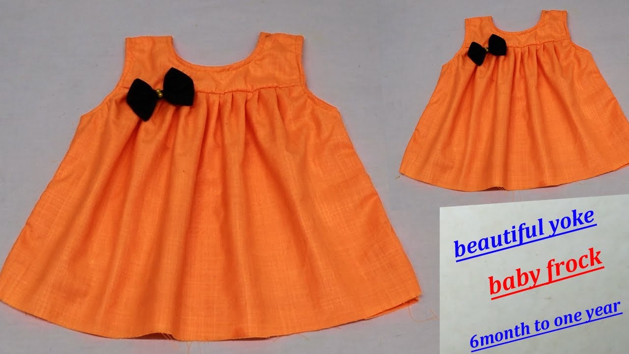 Designer Yoke Baby Frock Cutting and Stitching Very Easy\button placet ...