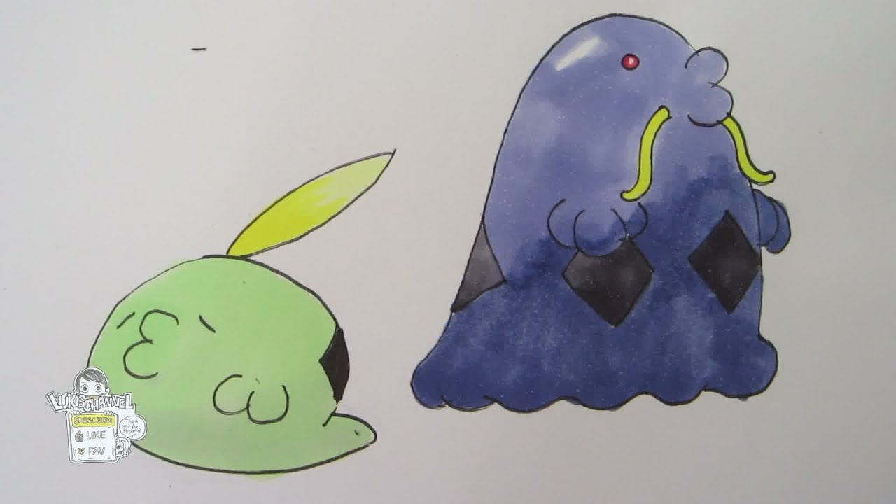 How to draw Pokemon: No. 316 Gulpin, No. 317 Swalot - YouTube