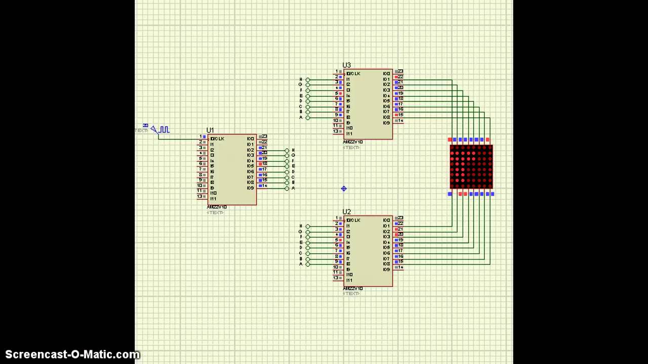 GAL 22v10 con matriz de leds de 8x8 - YouTube