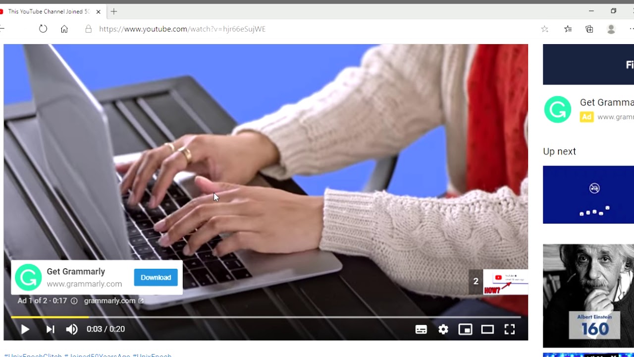 I found a grammarly ad - YouTube