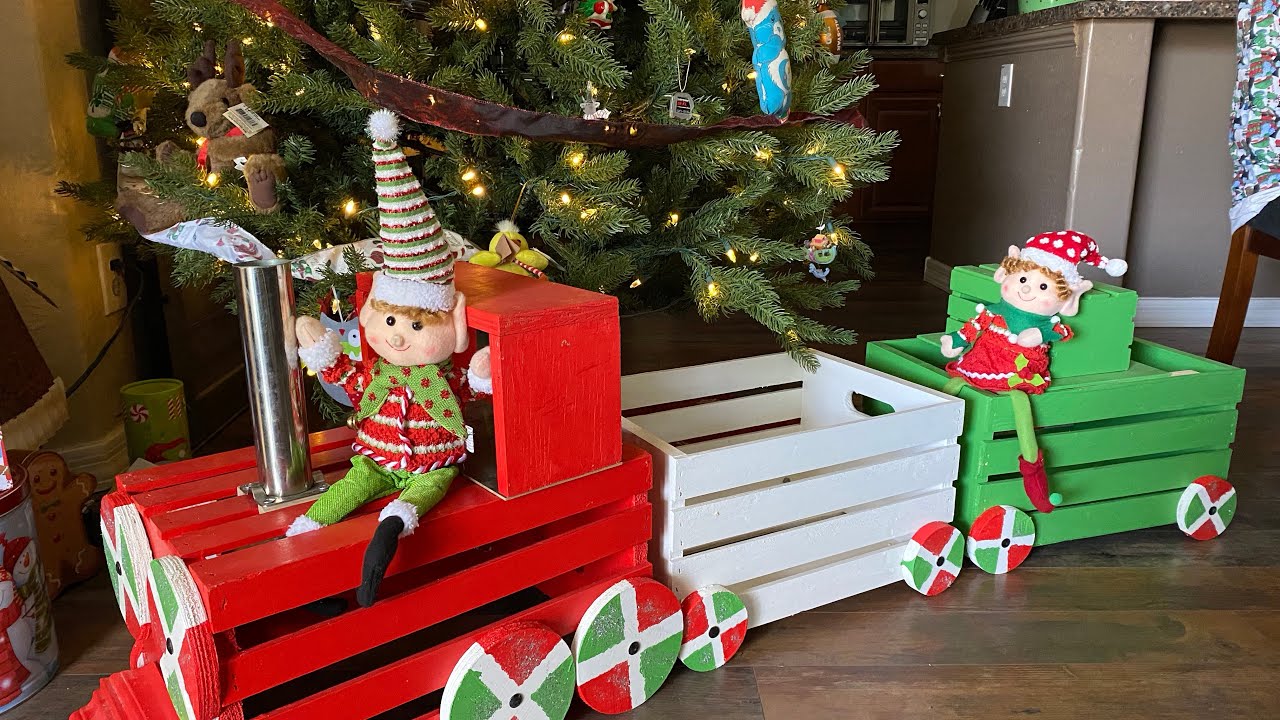 DIY CHRISTMAS TRAIN MADE MOSTLY FROM RECYCLED MATERIALS W/UPDATE ON ...