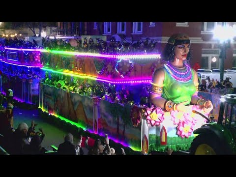 Queen Tutt float rolls in Krewe of Cleopatra - YouTube