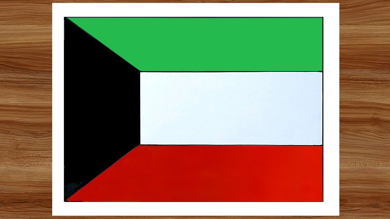 A Tutorial on How to Draw Kuwait Flag | Kuwait Flag Drawing | علم ...