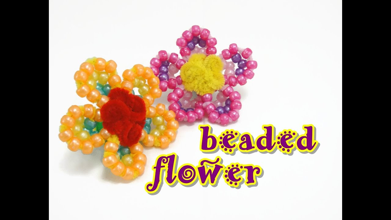 Pipe Cleaner Craft Beaded Flower YouTube