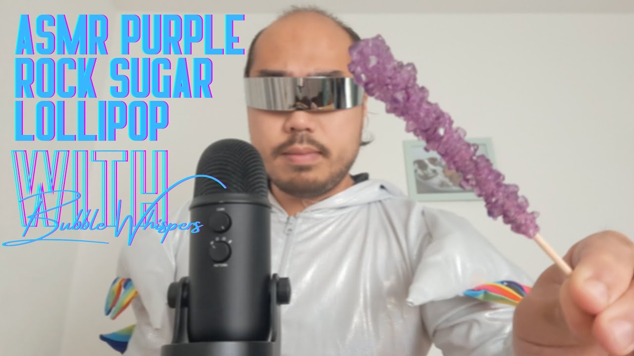 ASMR Purple Rock Sugar Lollipop 🍭 - YouTube