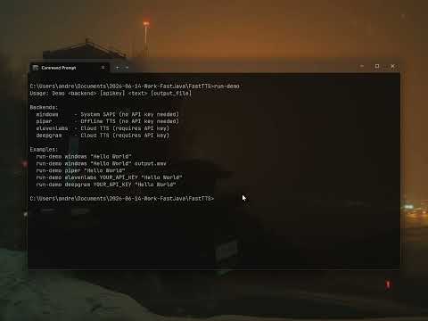 FastTTS for Java -- Unified Multi-Backend Text-to-Speech Engine ⚡