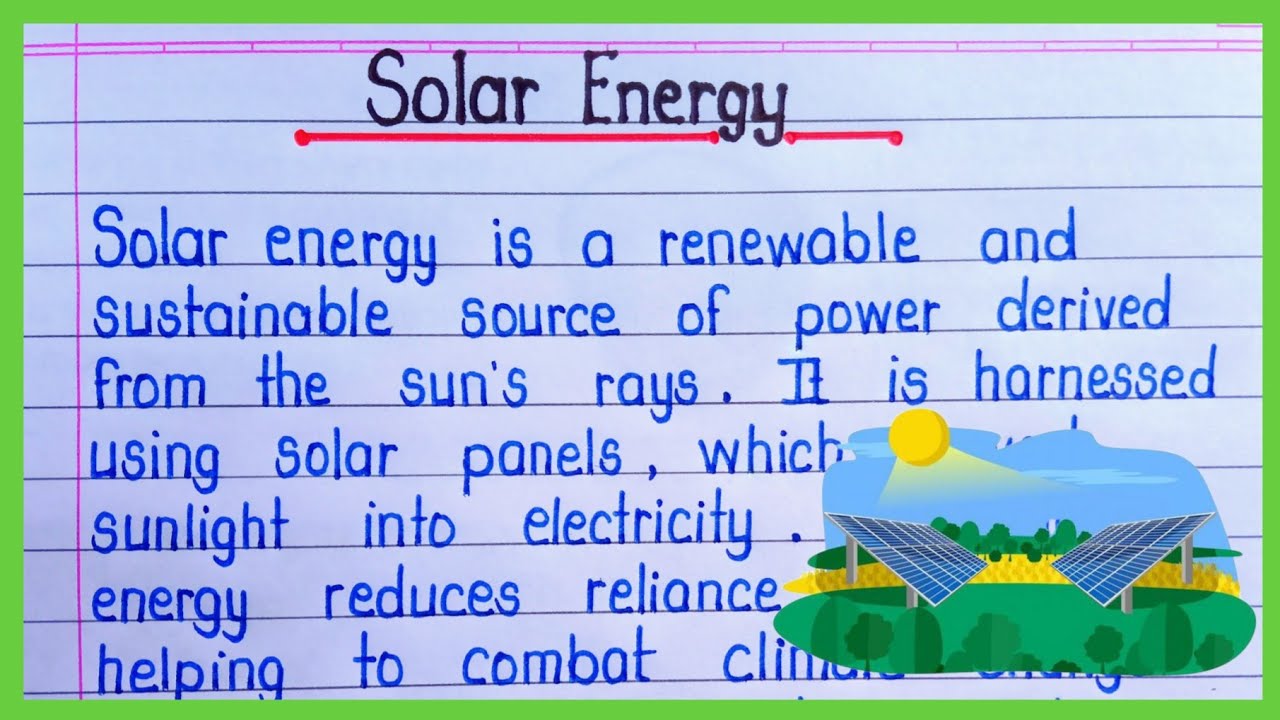 Essay on Solar Energy || Solar Energy Essay || Short Paragraph on Solar ...