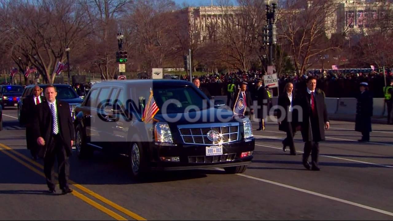 INAUGURATION PARADE-OBAMA MOTORCADE MOVING - YouTube