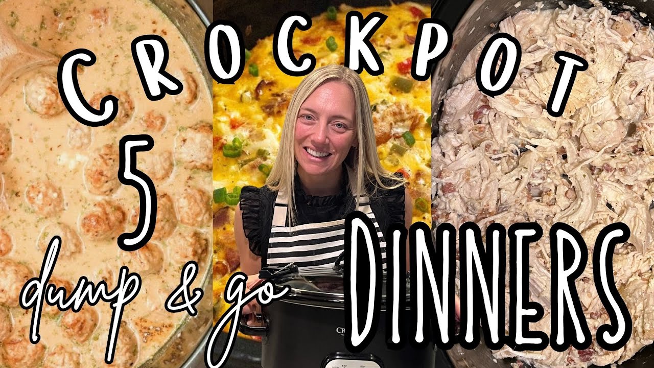 5 *NEW* DUMP & GO CROCKPOT DINNERS | The EASIEST Meals | Molly Purcell ...